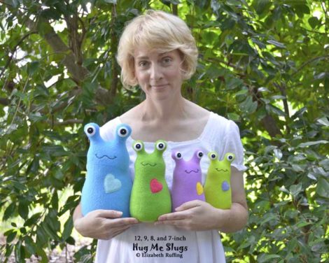Hug Me Slug Stuffed Banana Slug Plush Toy Art, Golden Yellow Fleece ...