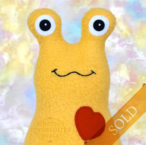 Hug Me Slug Stuffed Banana Slug Plush Toy Art, Golden Yellow Fleece ...